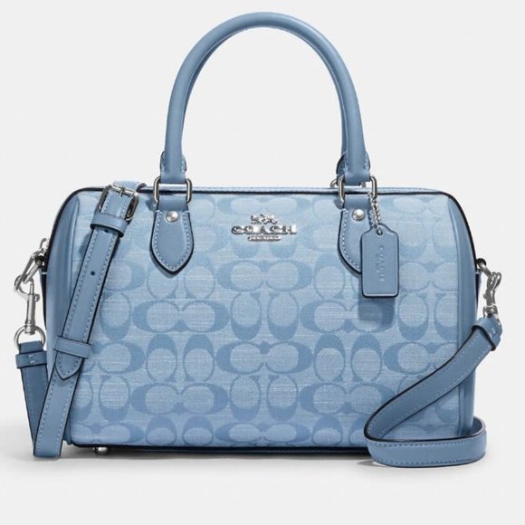 Coach | Bags | Nwt Coach Rowan Satchel In Signature Chambray | Poshmark